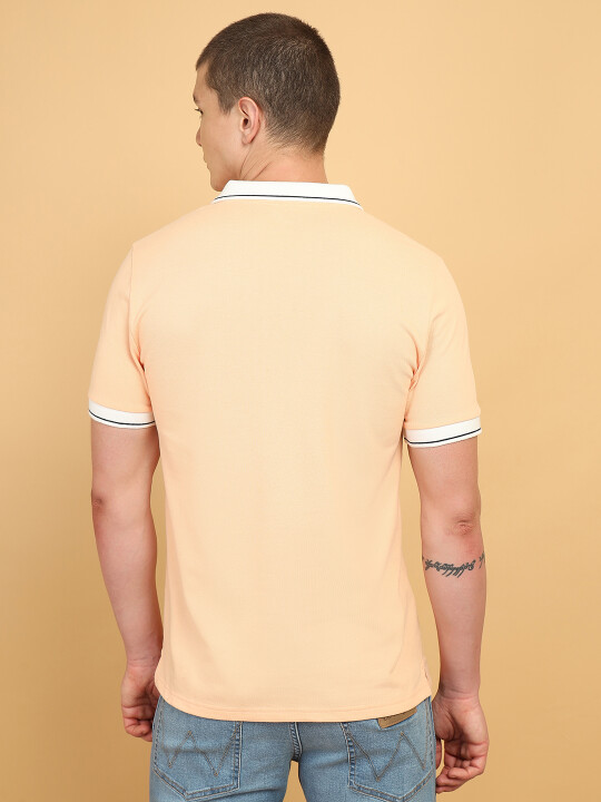 Wrangler Mens Printed Orange Collared Neck shirt